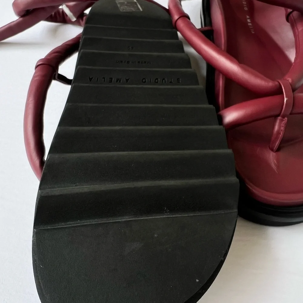 STUDIO AMELIA | Shoes | New Studio Amelia Tubular Leather Ankletie Flat ...